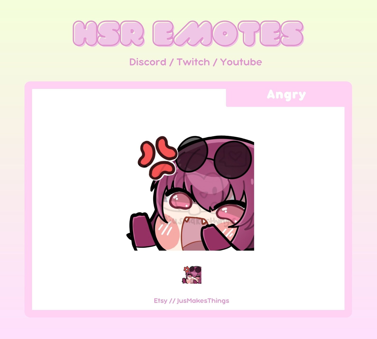 Kafka From Honkai Star Rail Emotes for Youtube Discord Twitch - Etsy