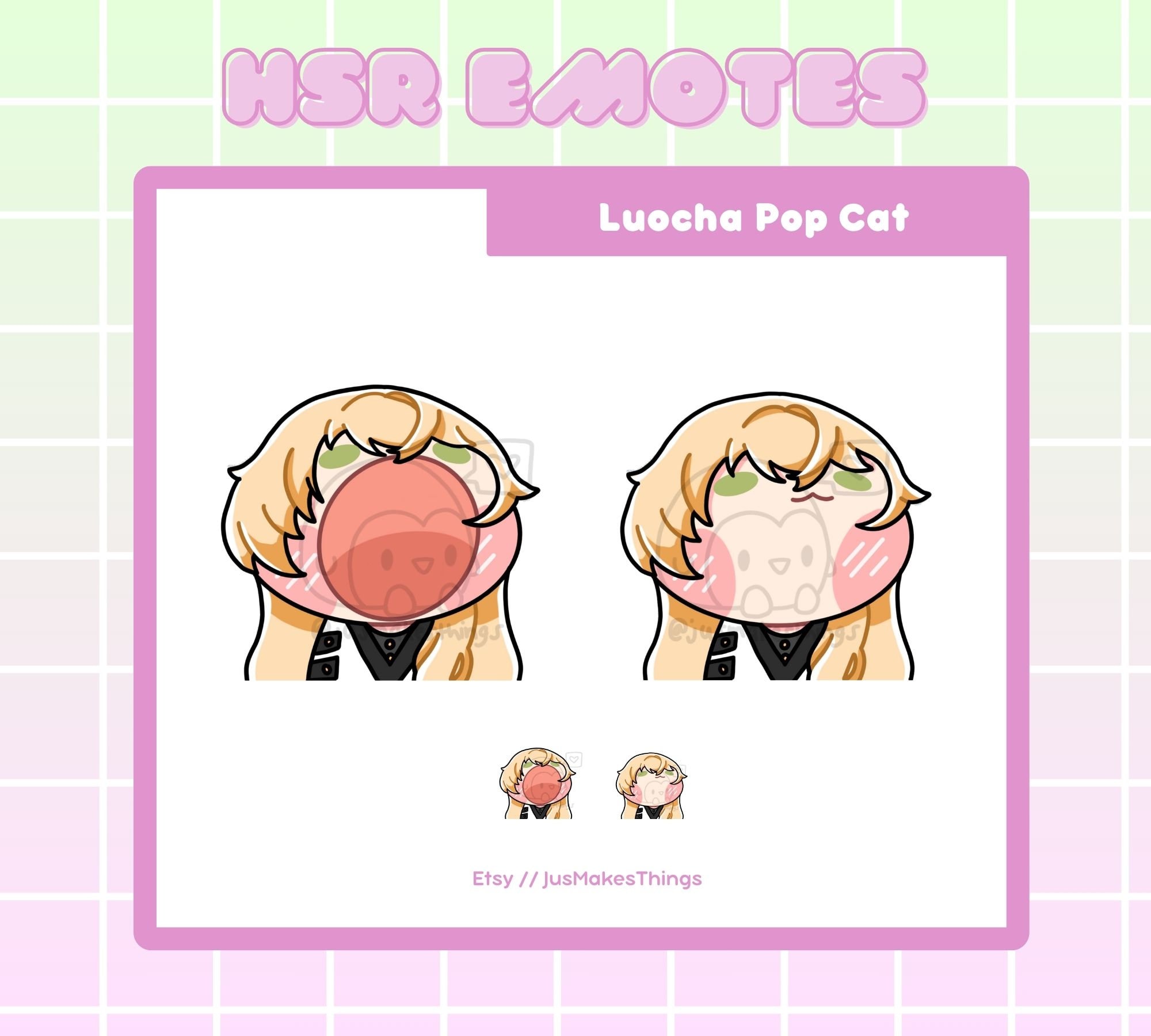 Animated Pop Cat Luocha From Honkai Star Rail Emote for Youtube Discord ...