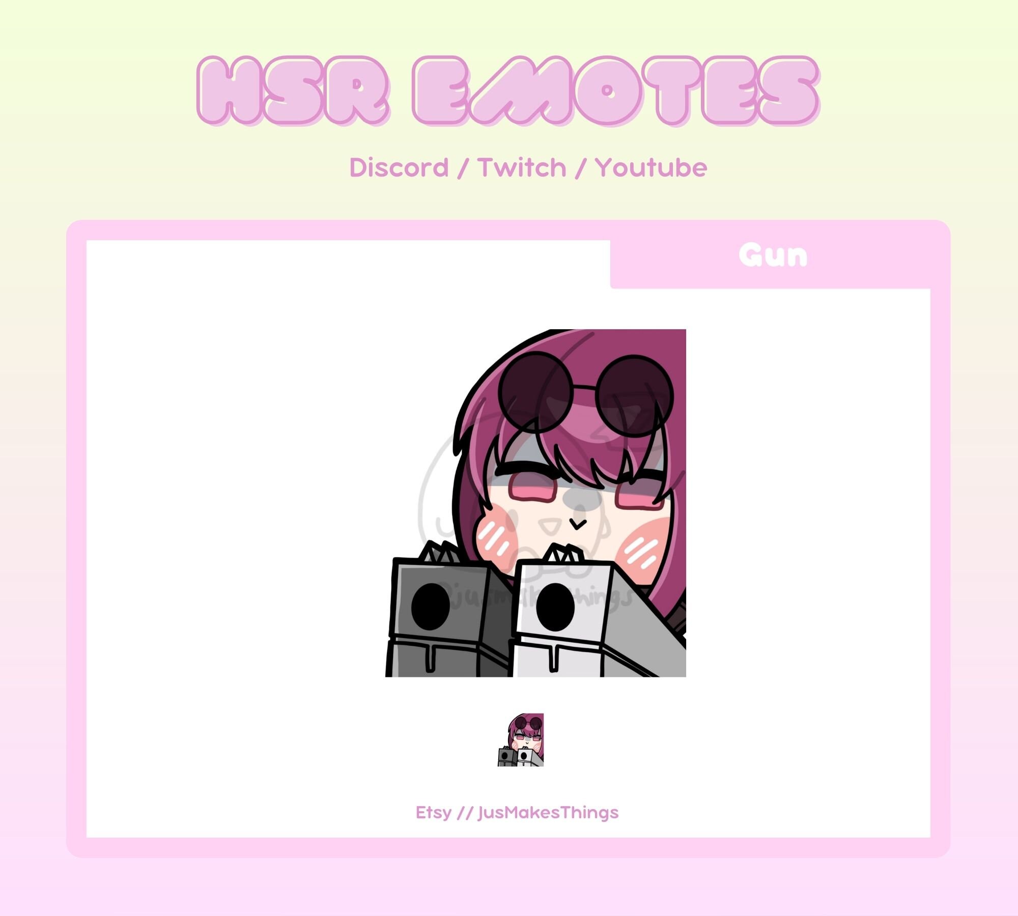 Kafka From Honkai Star Rail Emotes for Youtube Discord Twitch - Etsy