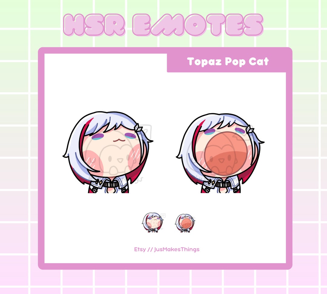 Animated Pop Cat Topaz From Honkai Star Rail Emote for Youtube Discord ...