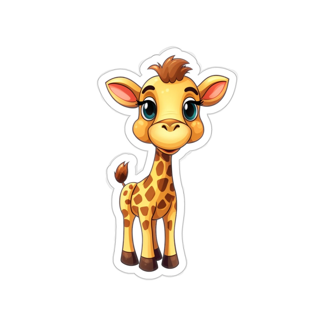 Giraffe Sticker Gift for Giraffe Lovers Cute Animal Clip Art Safari Art ...