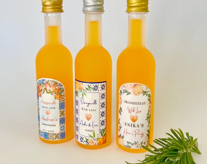 Party Favors, Fill Your Own Orangecello Bottle, Spirit Bottles for ...