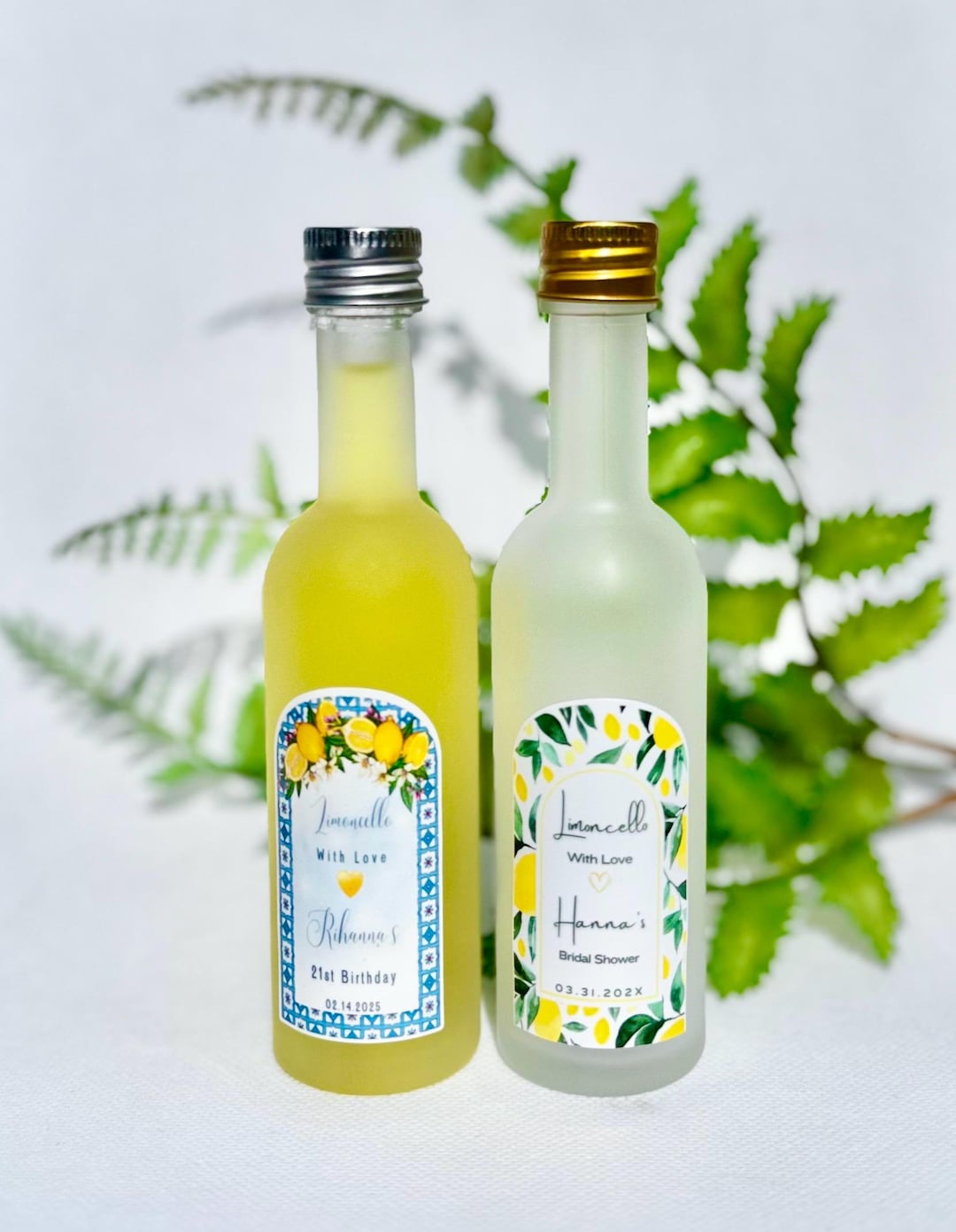 Wedding Favours | Fill Your Own Limoncello | Frosted Glass Mini Bottle ...