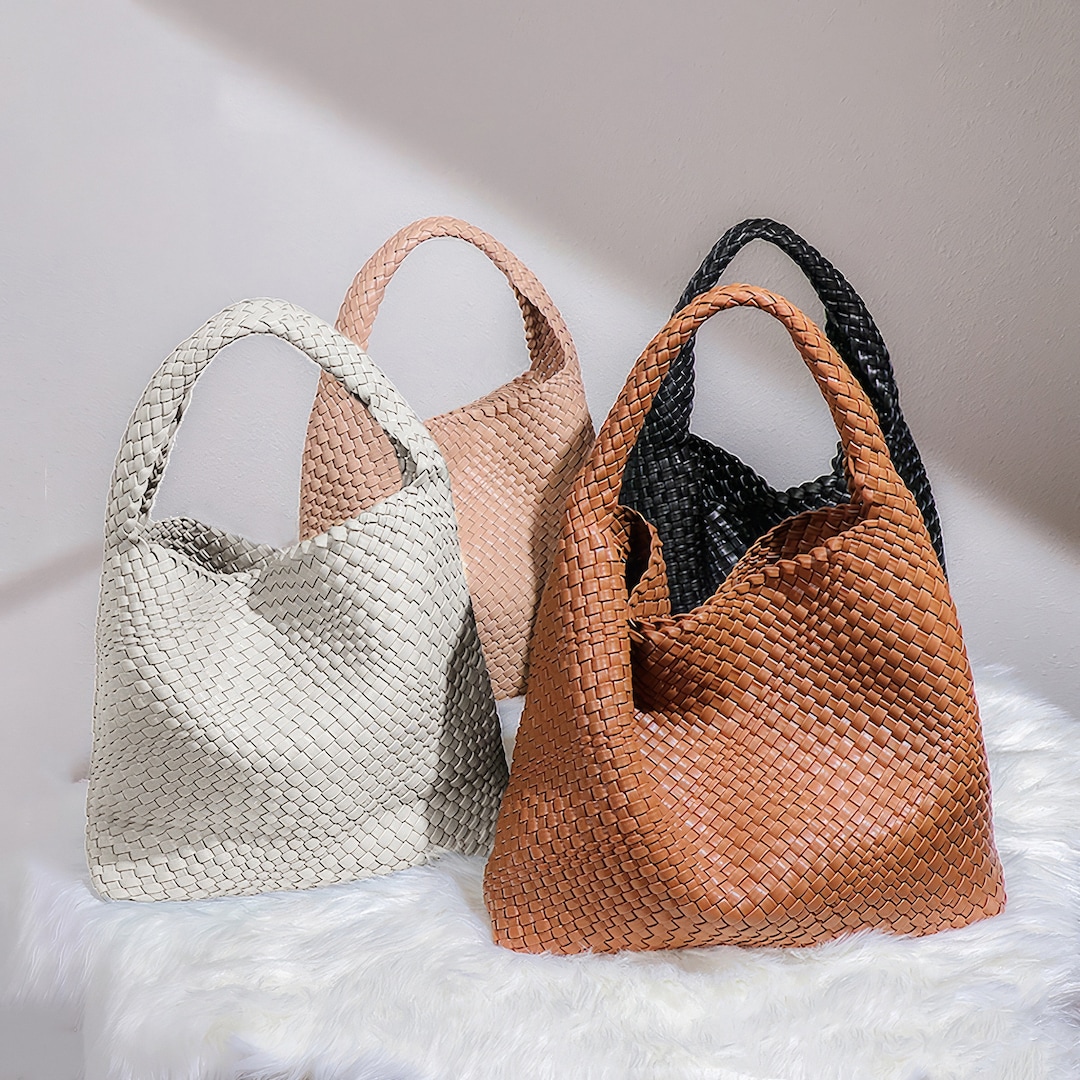 Handwoven Tote Bag Weaved Hobo Bags Vegan Leather Woven - Etsy