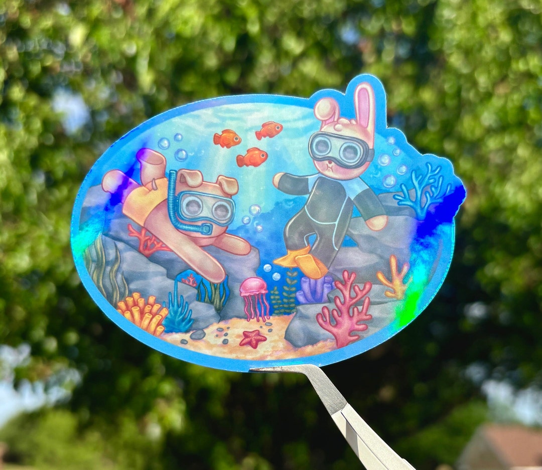 Underwater Deep Dive Holographic Summer Sticker Ocean Sticker - Etsy