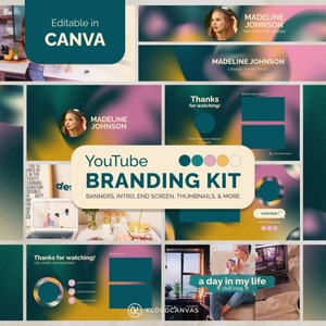 Youtube Branding Kit Minimal Gradient in Bold Palette, Brand Kit for ...