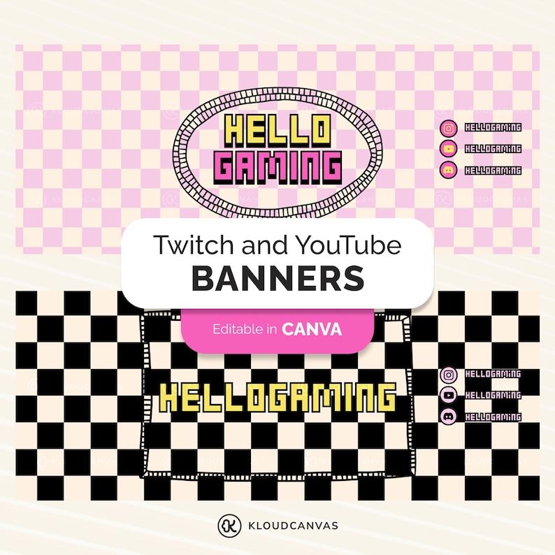 Twitch Banner, Youtube Banner Template, Custom Channel Banner, DIY ...