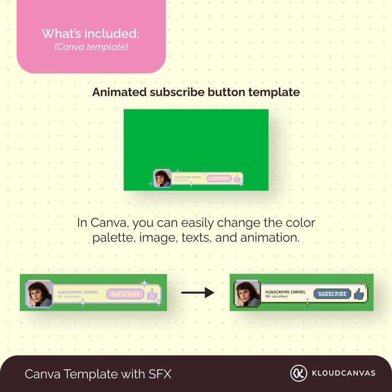 Animated Youtube Subscribe Button, Customizable YT Channel Like and ...