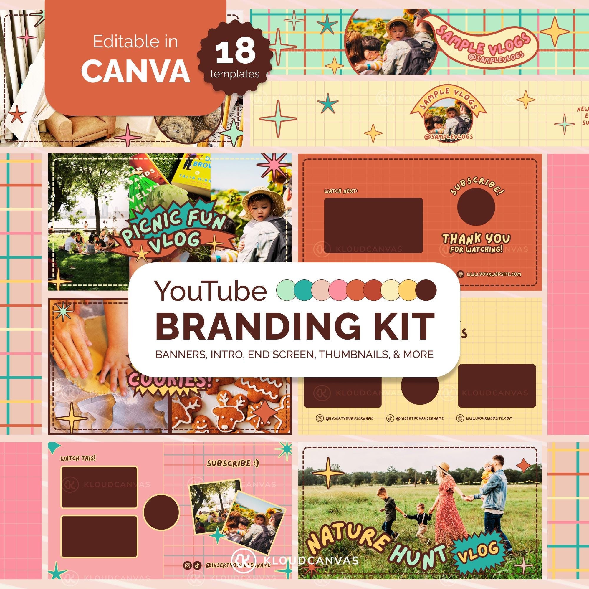 Youtube Branding Kit Colorful, Brand Kit for Content Creator, Lifestyle ...