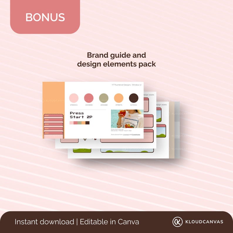 Youtube Thumbnail Template, Branding Kit for Content Creator, Lifestyle ...