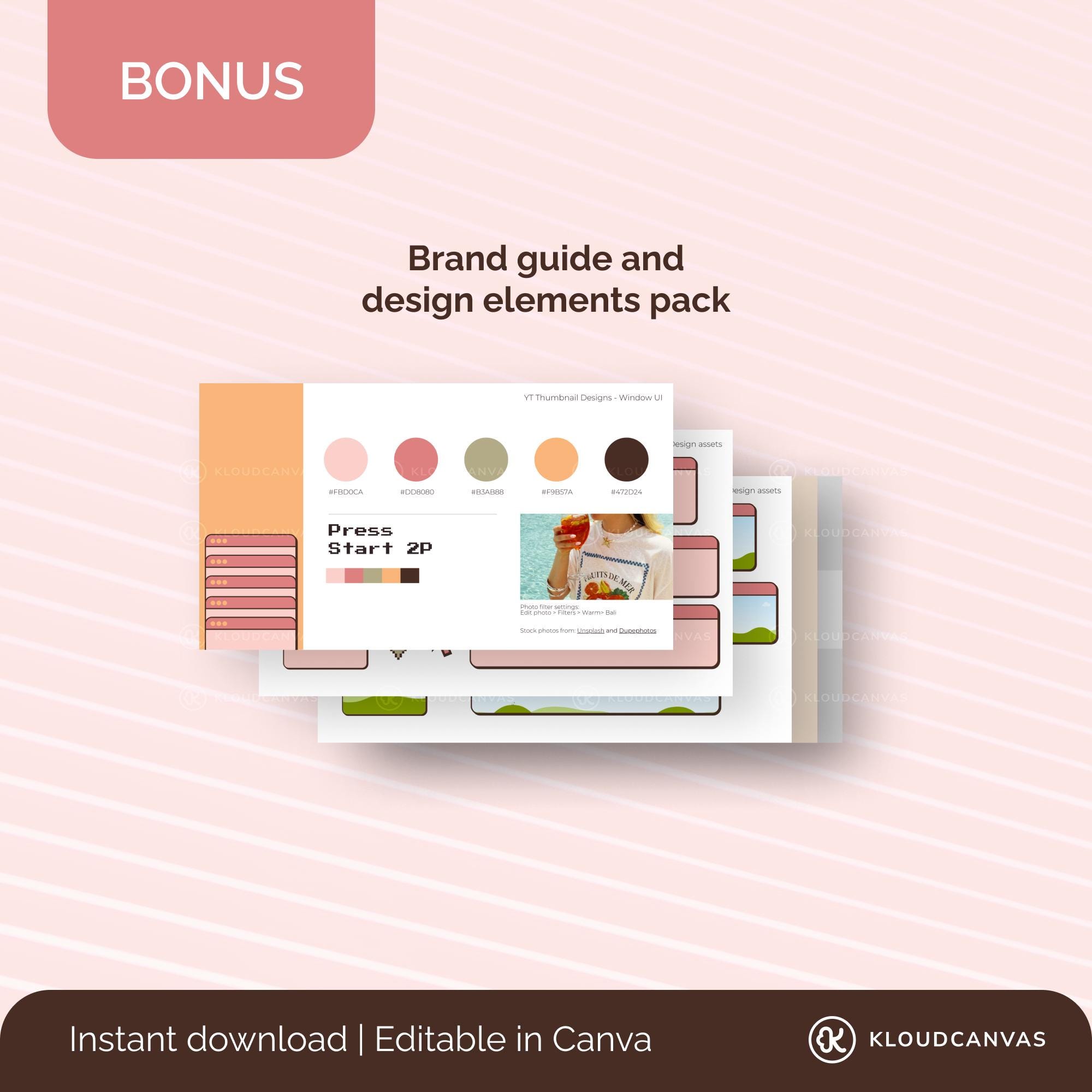 Youtube Thumbnail Template, Branding Kit for Content Creator, Lifestyle ...