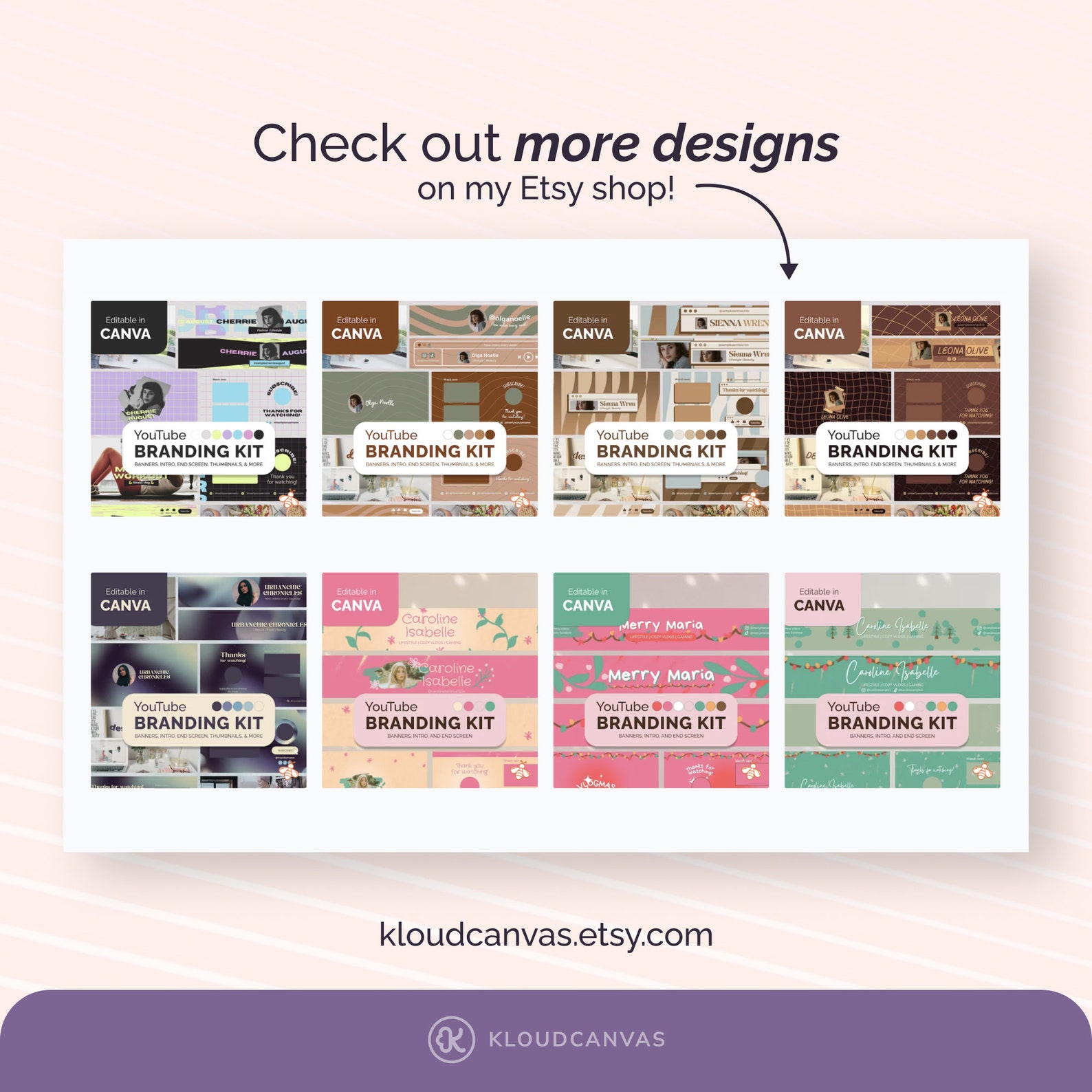 Youtube Branding Kit Purple Flowers, Brand Kit for Content Vlogger, YT ...