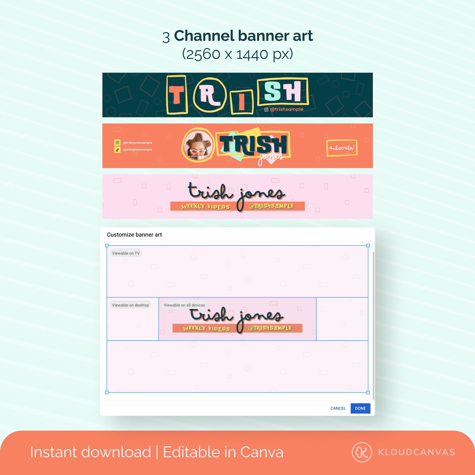 Youtube Branding Kit Abstract, Brand Kit for Content Creator, YT Banner ...