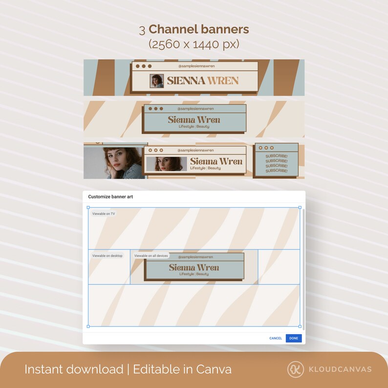 Youtube Branding Kit Brown, Brand Kit for Content Creator, Youtube ...