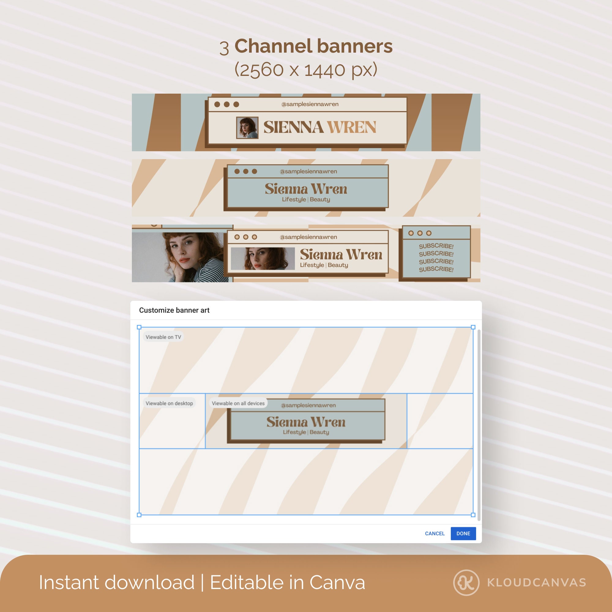 Youtube Branding Kit Brown, Brand Kit for Content Creator, Youtube ...