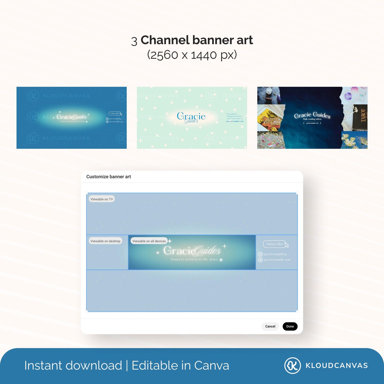 Youtube Banner Template, YT Channel Banner Art, Branding Kit for ...