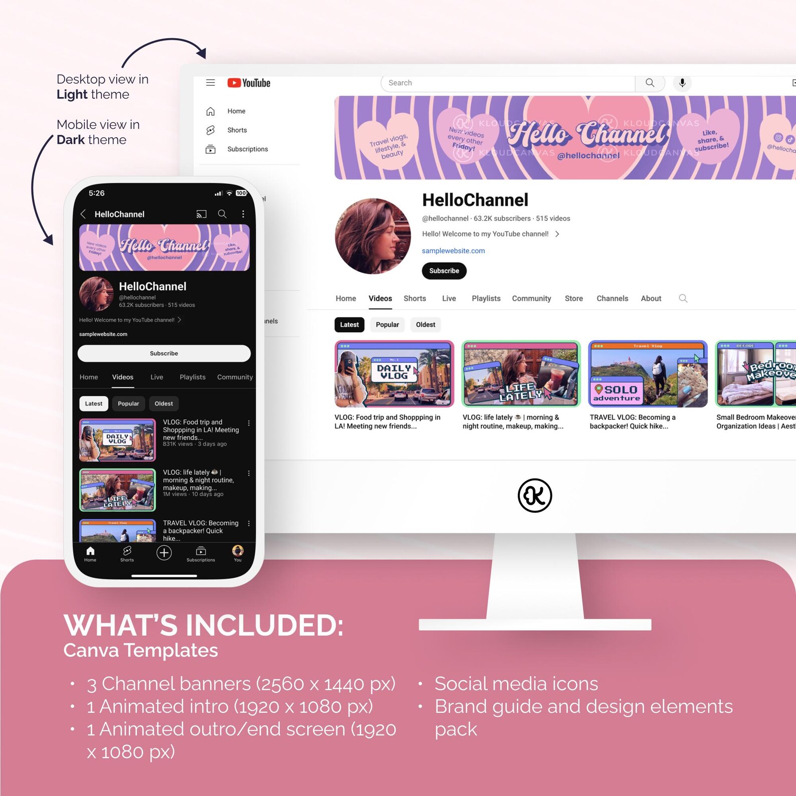 Youtube Branding Kit, Brand Kit for Content Creator, YT Banner Template ...