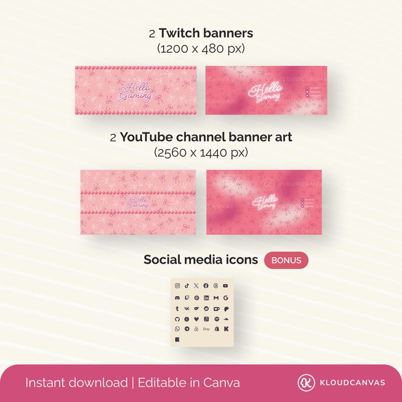 Twitch Banner, Youtube Banner Template, Custom Channel Banner, DIY ...