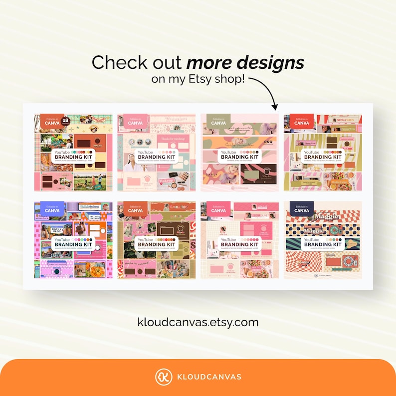 Youtube Thumbnail Template Colorful, Branding Kit for Content Creator ...