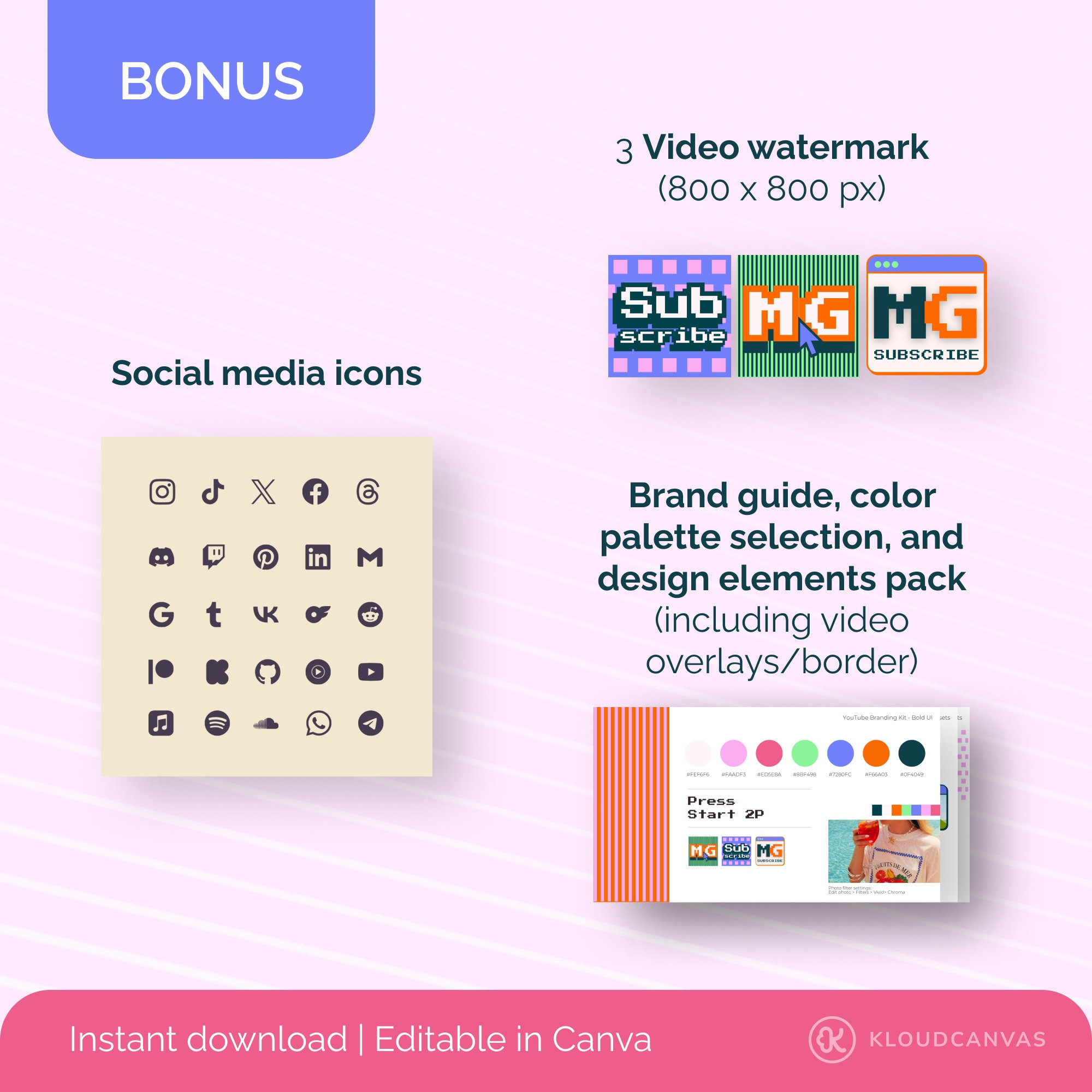 Youtube Branding Kit Bold UI Window Aesthetic, Brand Kit for Content ...