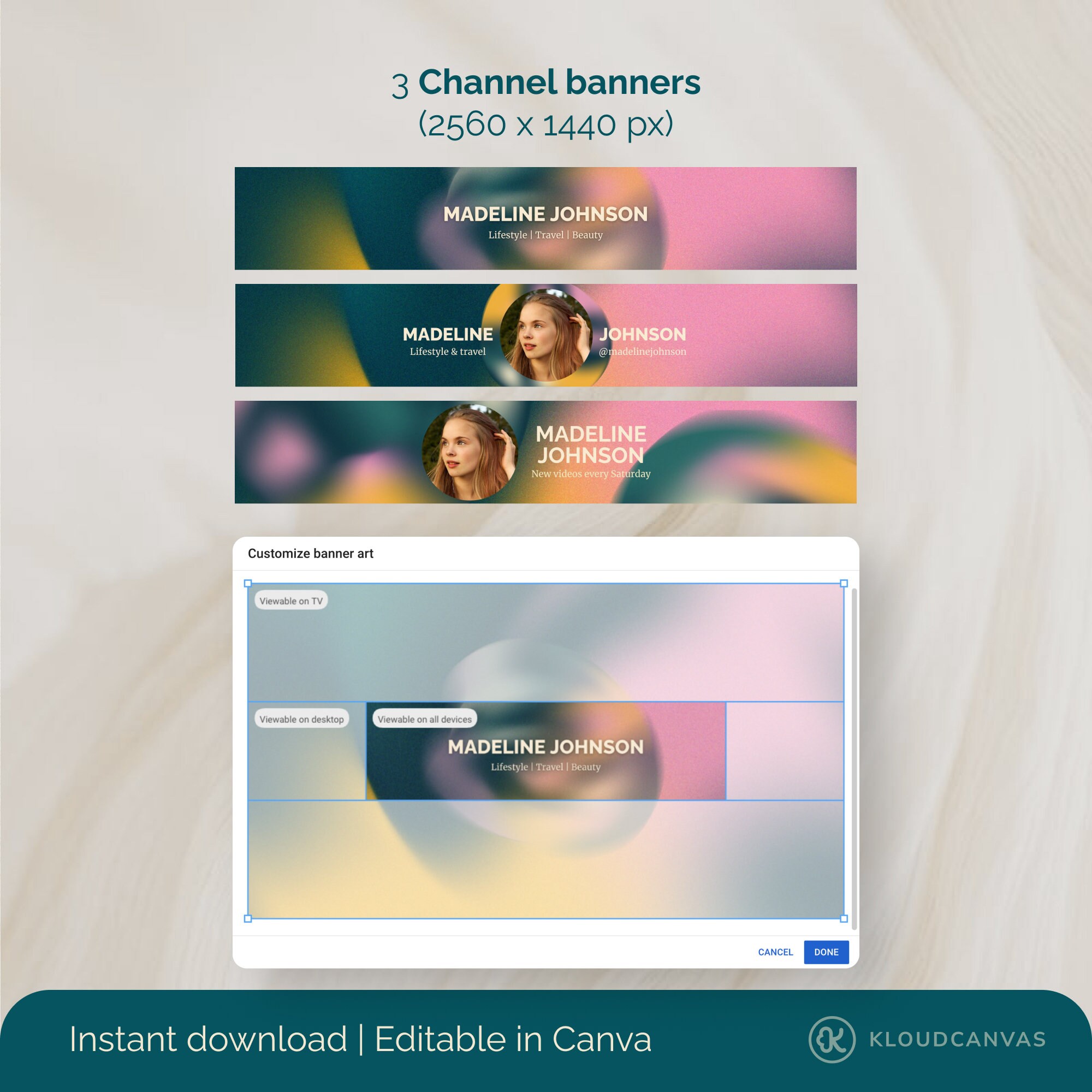 Youtube Branding Kit Minimal Gradient in Bold Palette, Brand Kit for ...