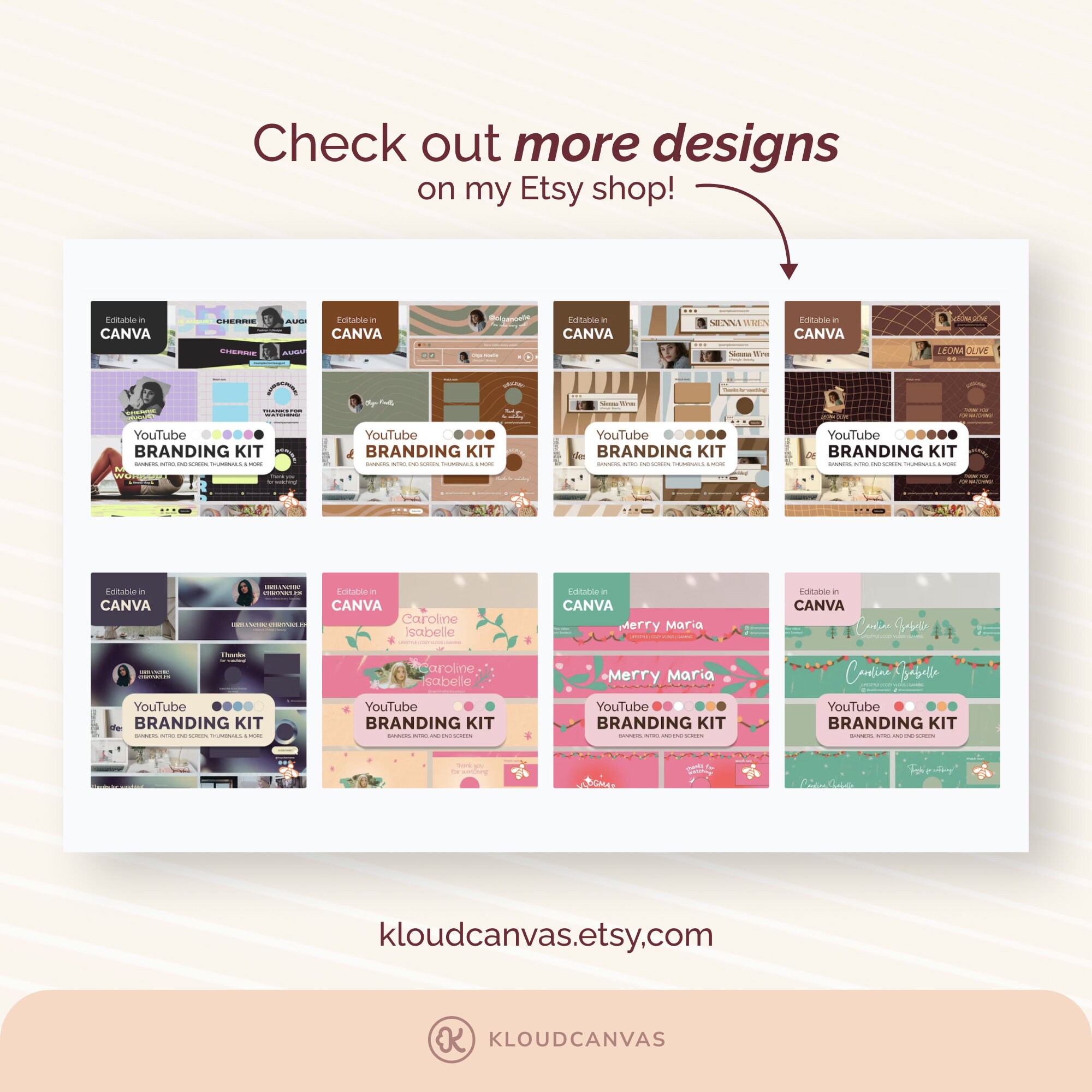 Youtube Branding Kit Cute Pink, Brand Kit for Content Creator, Youtube ...