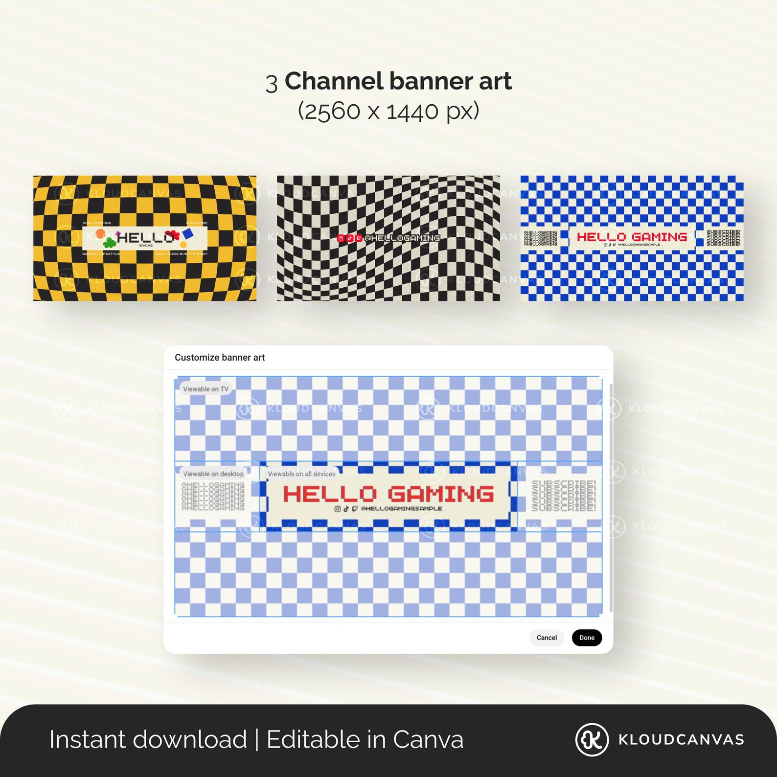 Youtube Banner Template Gaming, Brand Kit for Content Creator, Trendy ...