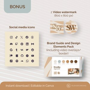 Youtube Branding Kit Brown, Brand Kit for Content Creator, Youtube ...