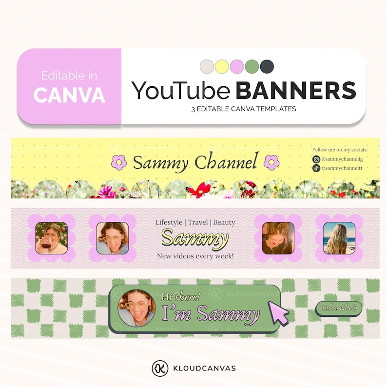 Youtube Banner Template, Trendy Aesthetic YT Channel Banner Art ...