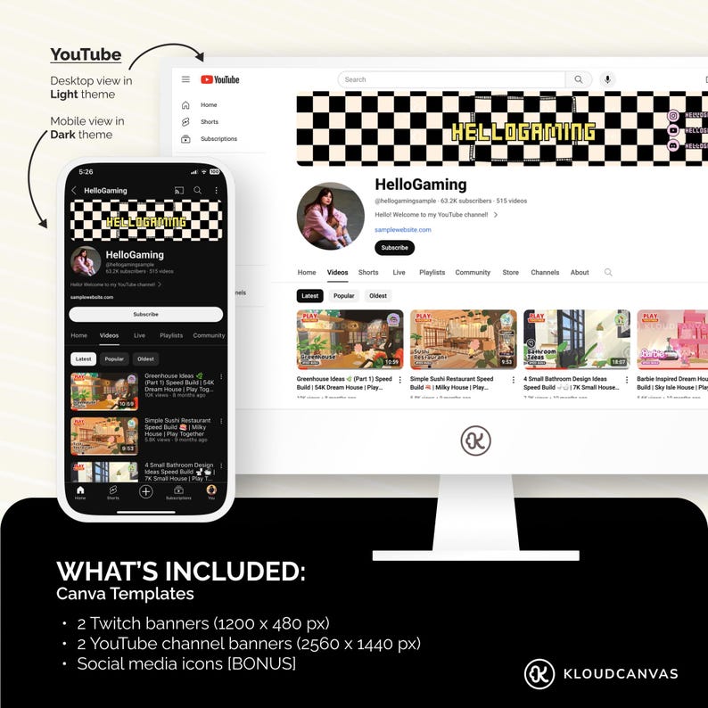 Twitch Banner, Youtube Banner Template, Custom Channel Banner, DIY ...