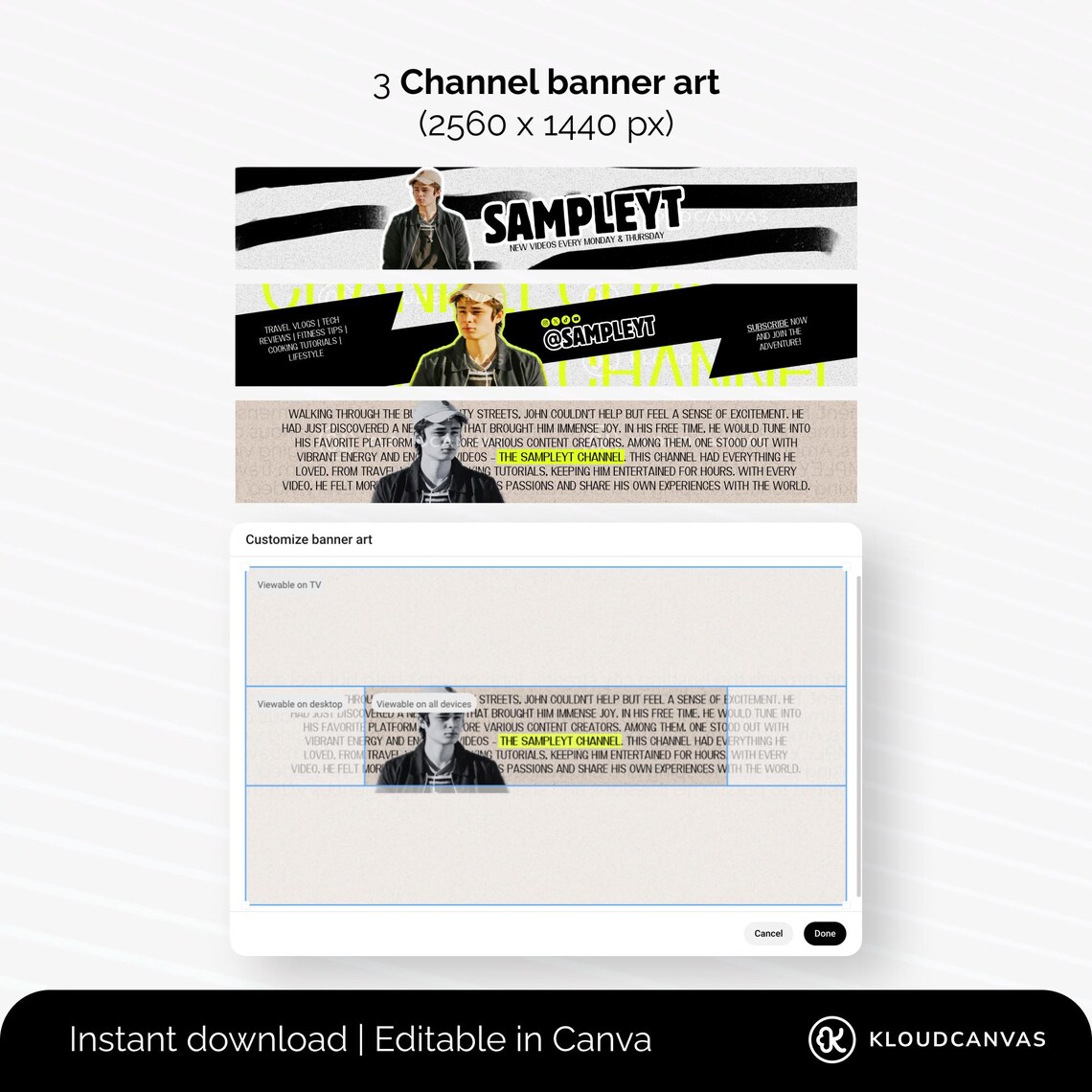 Youtube Branding Kit, Brand Kit for Content Creator, YT Banner, Intro ...