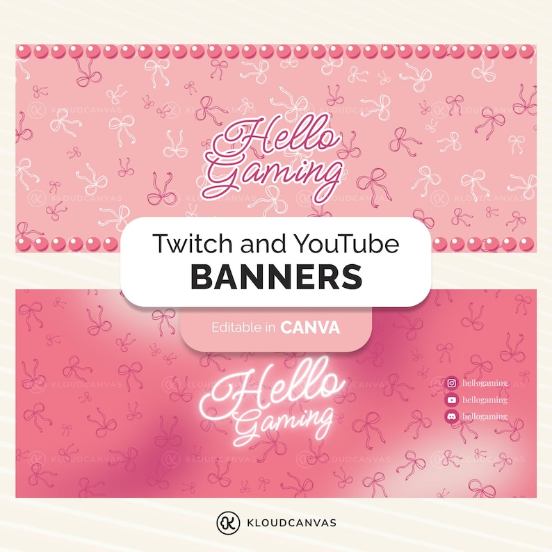 Twitch Banner, Youtube Banner Template, Custom Channel Banner, DIY ...