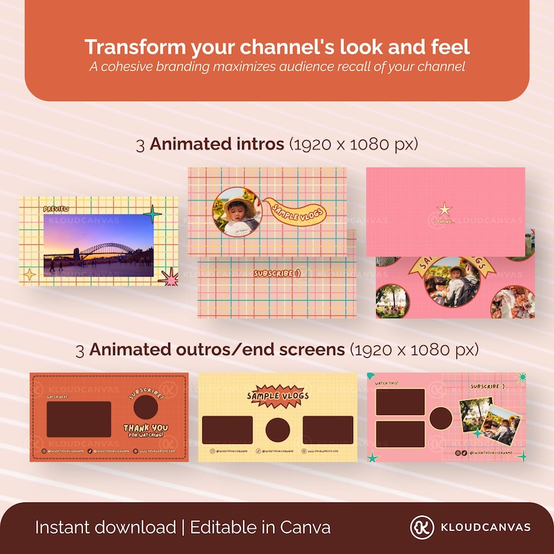 Youtube Branding Kit Colorful, Brand Kit for Content Creator, Lifestyle ...