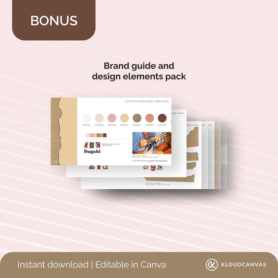 Youtube Thumbnail Template Paper Cutout, Branding Kit for Content ...