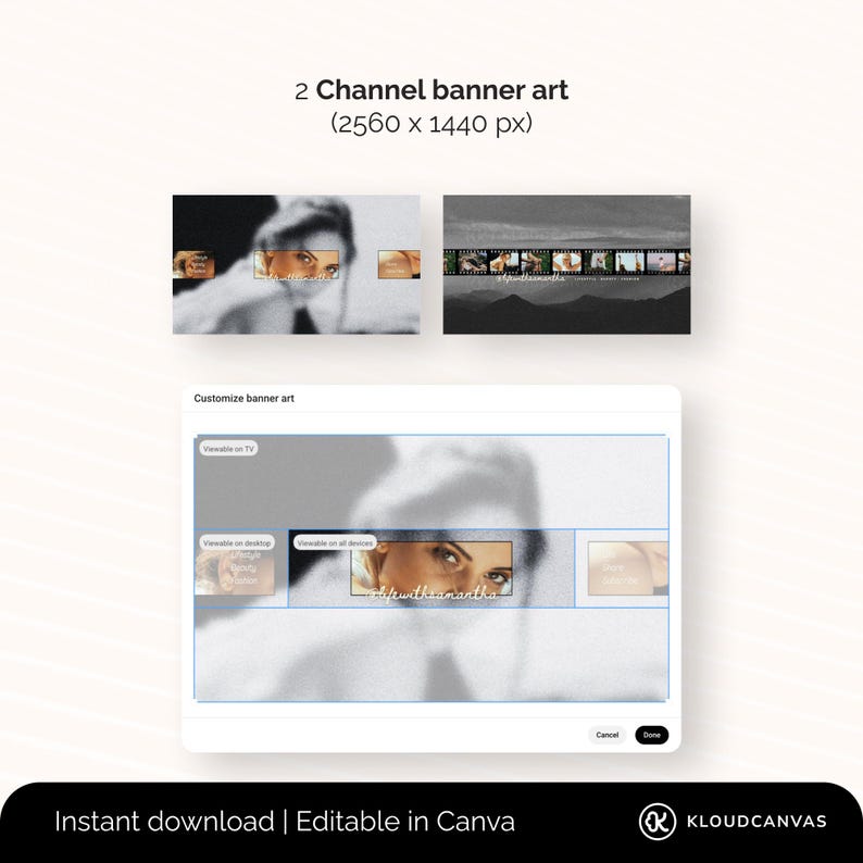 Youtube Banner Template, Vlog Channel Banner Art, Minimalist Simple ...