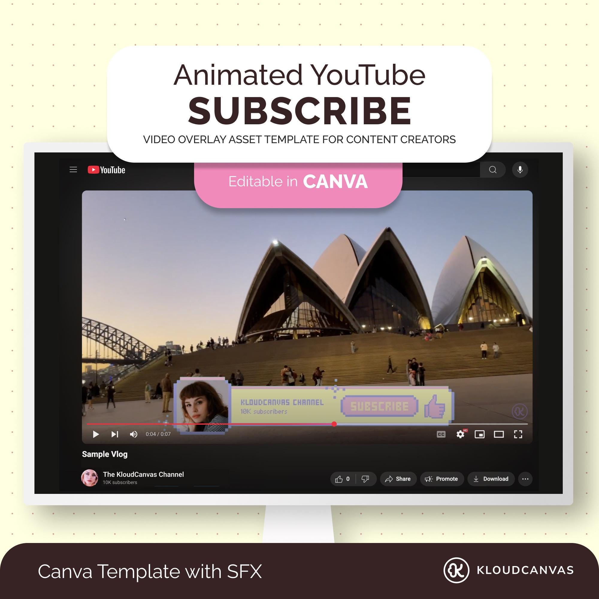 Animated Youtube Subscribe Button, Customizable YT Channel Like and ...