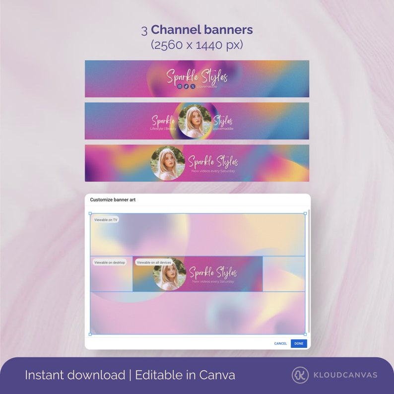Youtube Branding Kit Minimal Gradient in Playful Colors, Brand Kit for ...