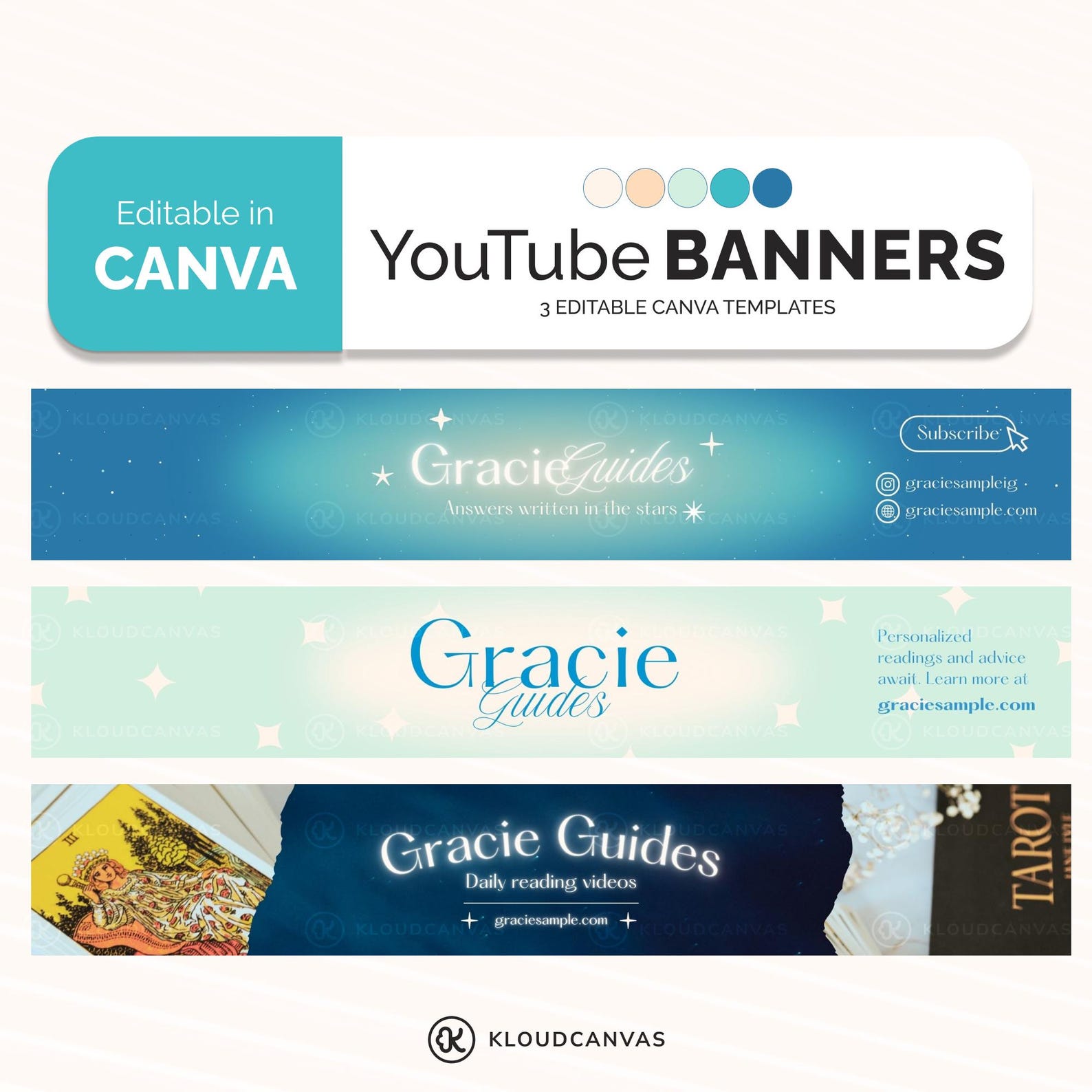 Youtube Banner Template, YT Channel Banner Art, Branding Kit for ...