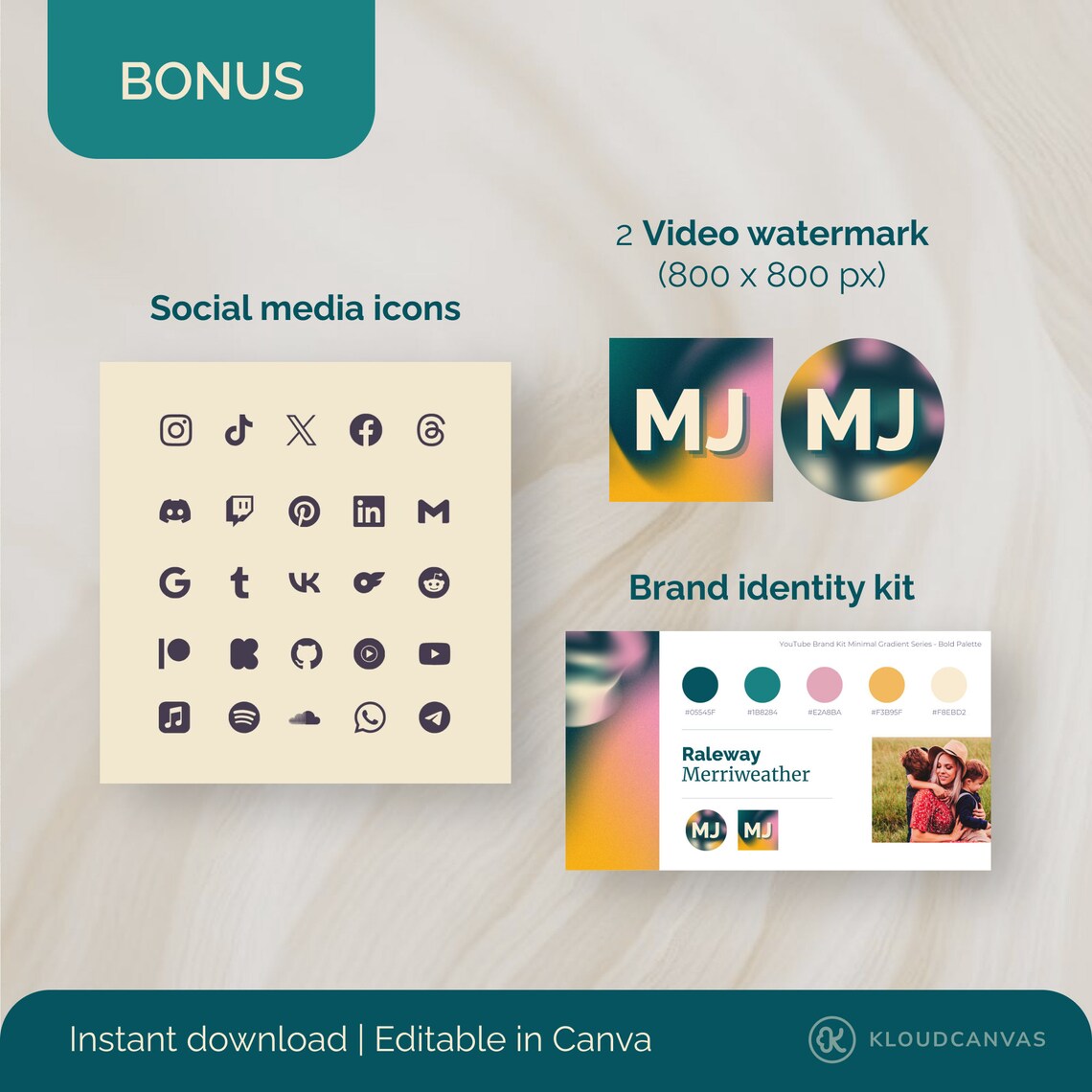 Youtube Branding Kit Minimal Gradient in Bold Palette, Brand Kit for ...