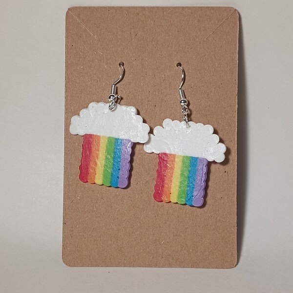 Perler Bead Cloud Earring - Etsy
