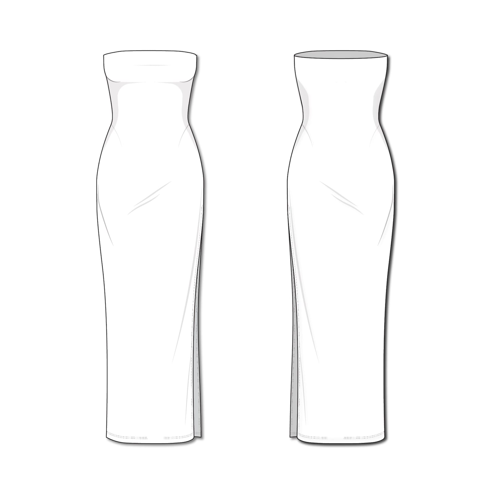 Strapless Bodycon Dress Sewing Pattern: Mini/midi/maxi (PDF Pattern) - Etsy