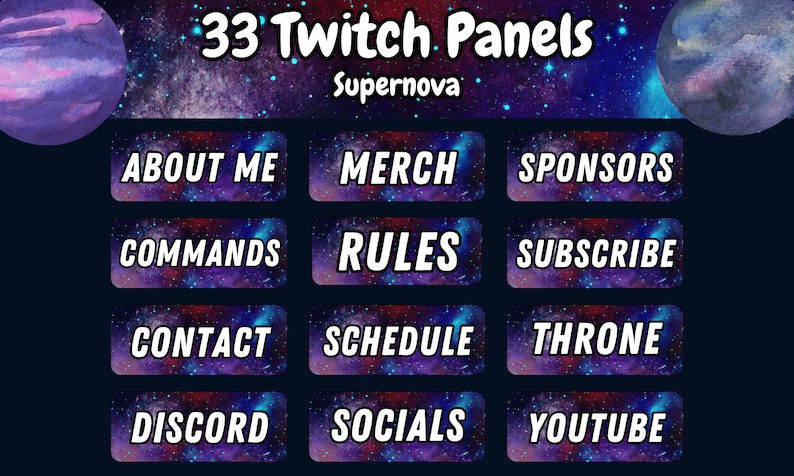 Supernova Twitch Panels - Etsy
