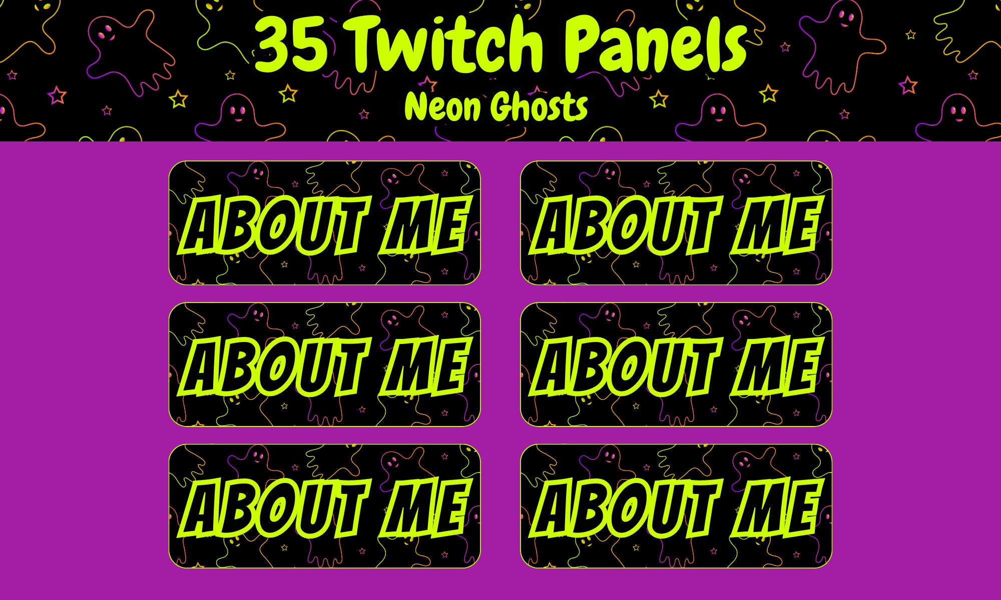 Neon Ghosts Twitch Panels | Halloween Twitch Panels - Etsy
