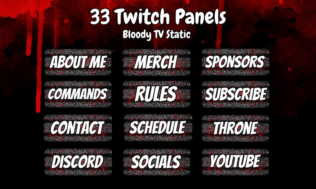 Bloody TV Retro Horror Twitch Panels | Halloween Twitch Panels - Etsy