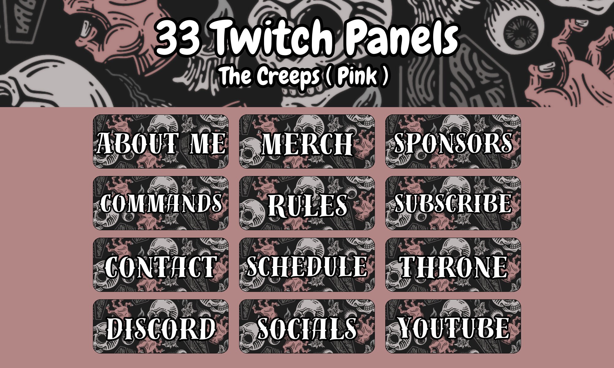 Creep Twitch Panels (pink) - Etsy