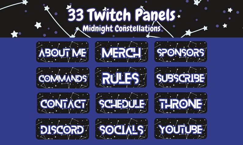 Midnight Constellation Twitch Panels - Etsy