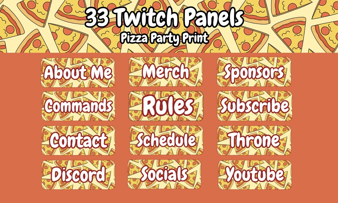 Pizza Party Twitch Panels - Etsy