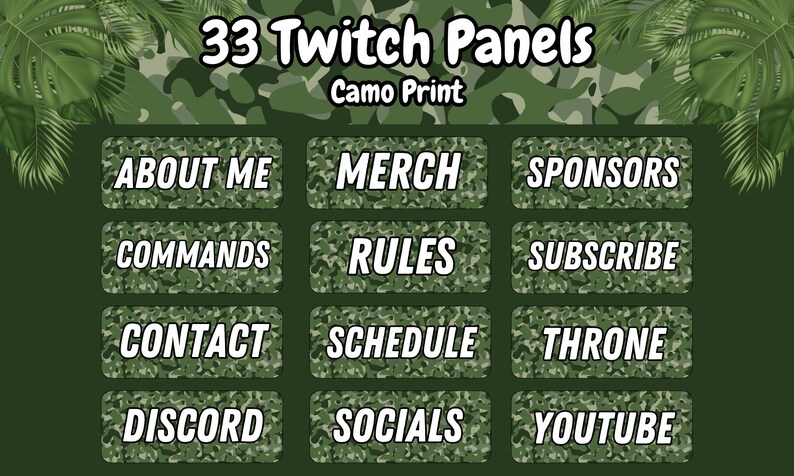Camo Twitch Panels - Etsy