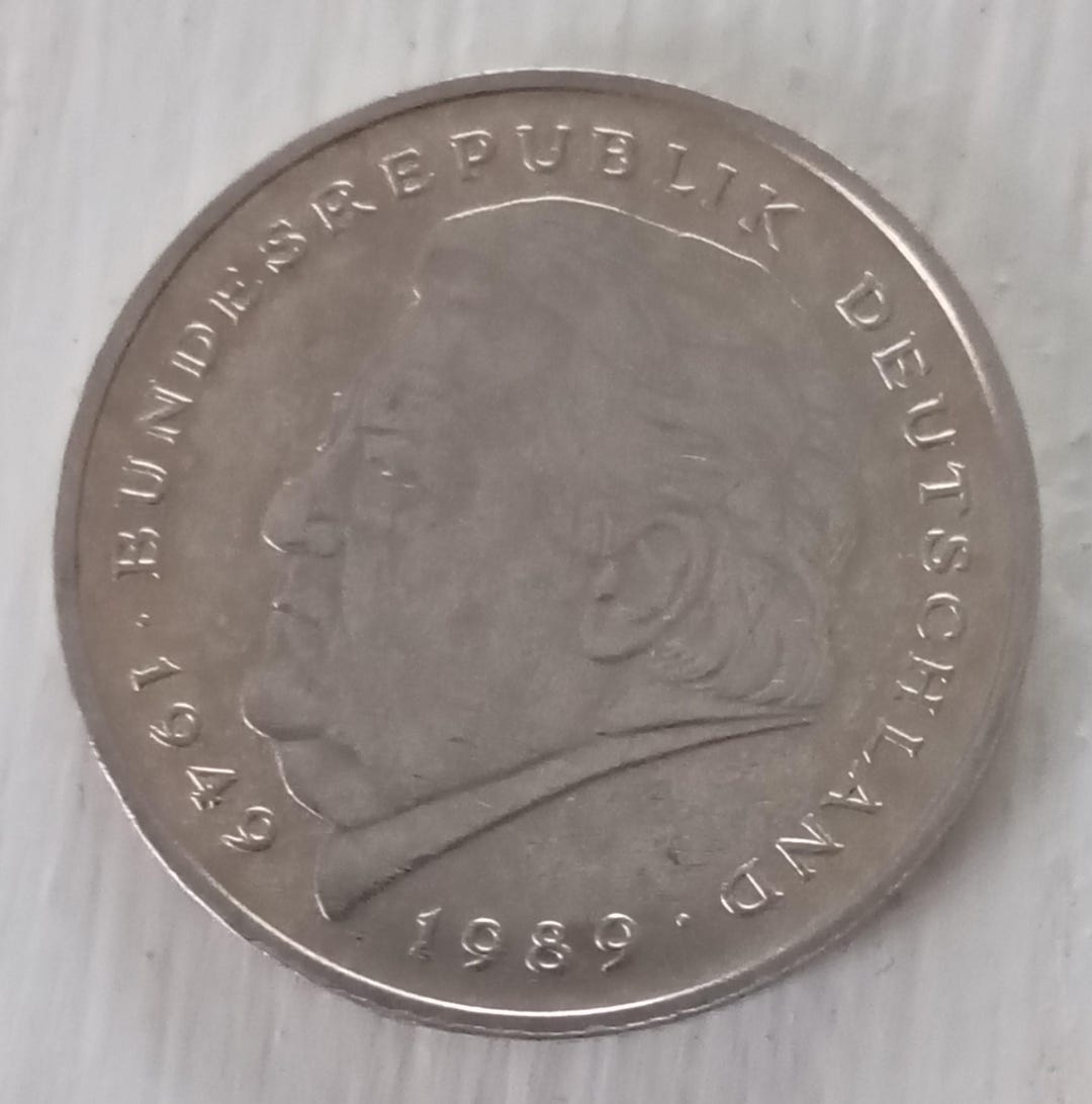 German 2 DM Coin With Franz Joseph Strauß - Etsy