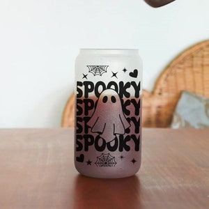 Spooky - 16oz Glass Can Svg, Libbey Glass Can Wrap, Svg Files for ...